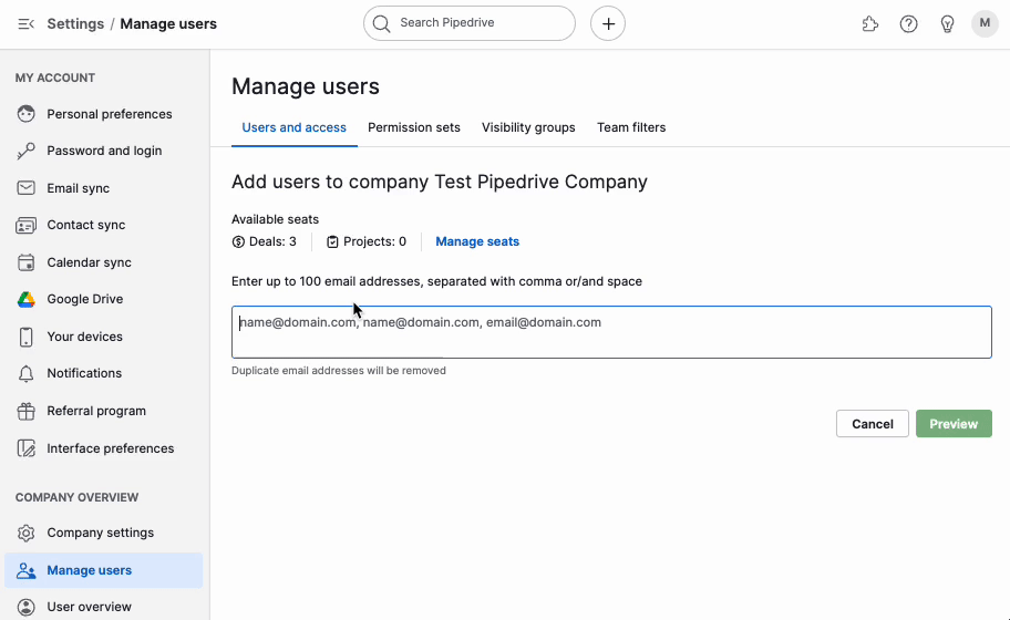 How can I add a user? - Knowledge Base | Pipedrive